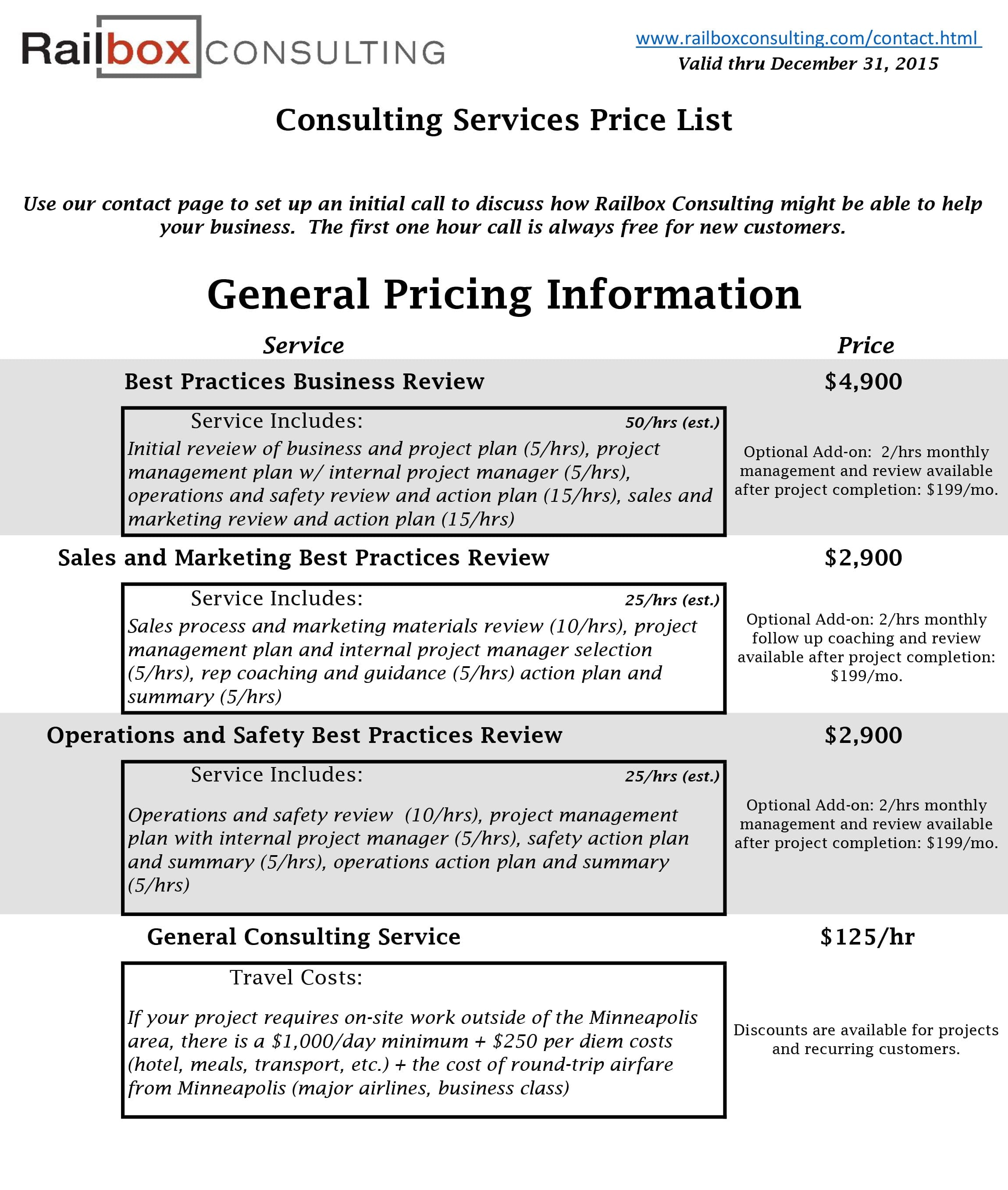 Railbox-Consulting-General-Pricing-Information - Railbox Consulting